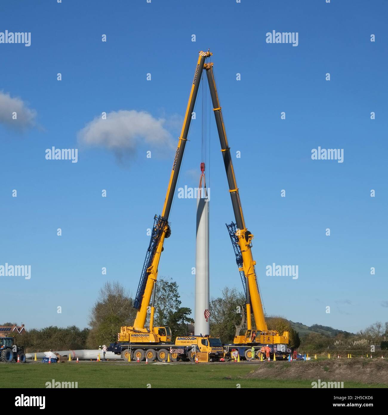 October 2021 - Erection of the new T pylons across Somerset, ready for ...