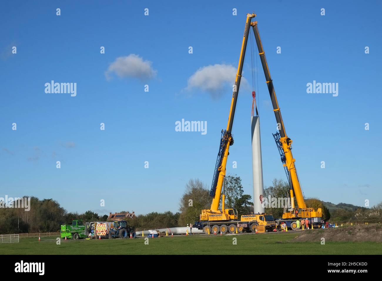 October 2021 - Erection of the new T pylons across Somerset, ready for ...