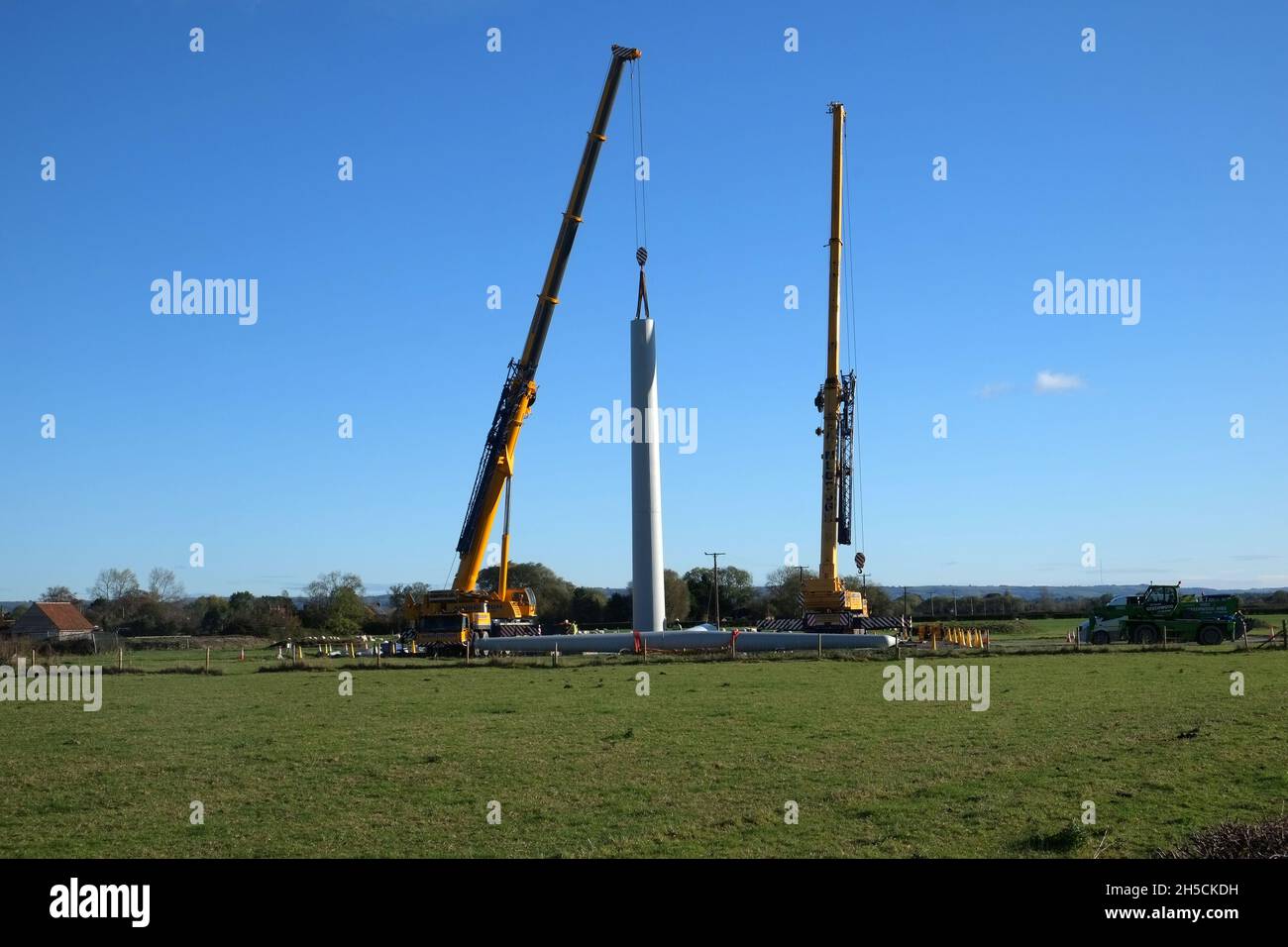 October 2021 - Erection of the new T pylons across Somerset, ready for ...
