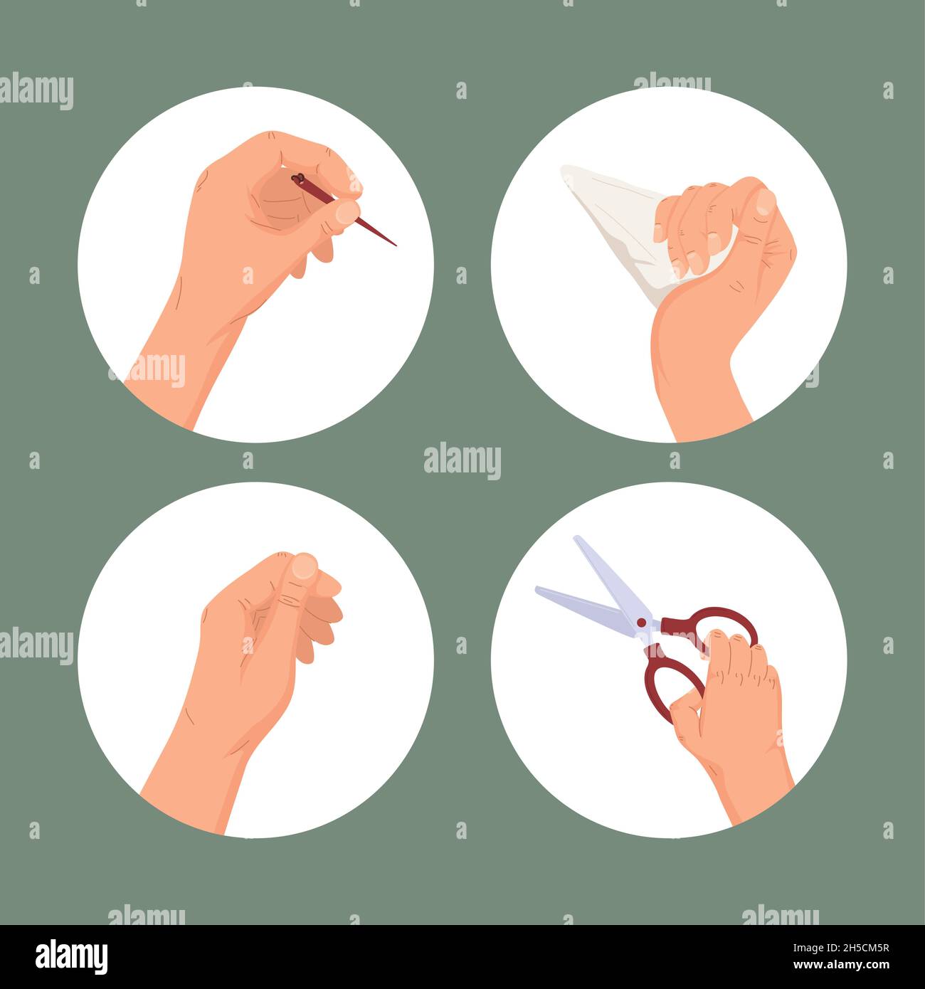 four nice hands with tools Stock Vector Image & Art - Alamy