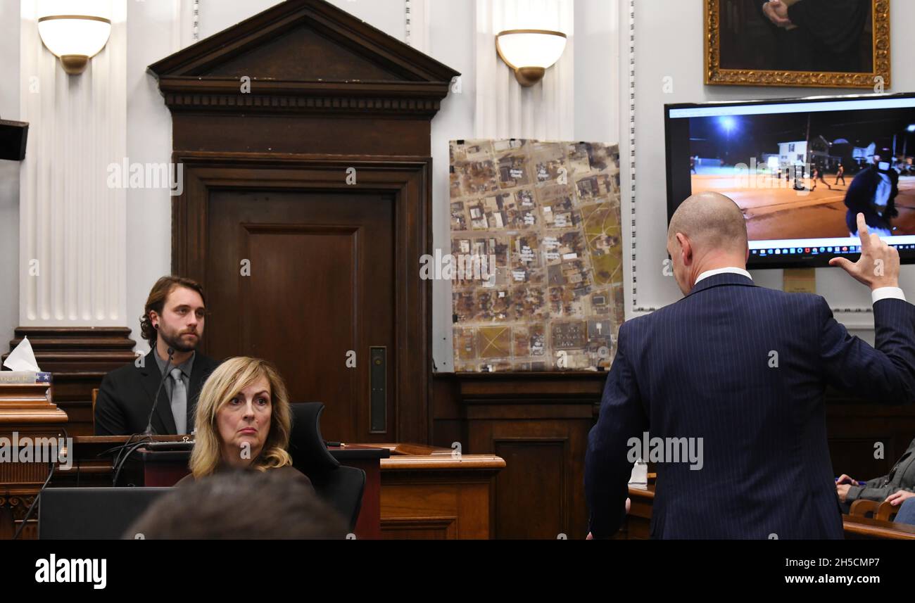 Kenosha, Wisconsin, USA. 8th Nov, 2021. Defense attorney COREY ...