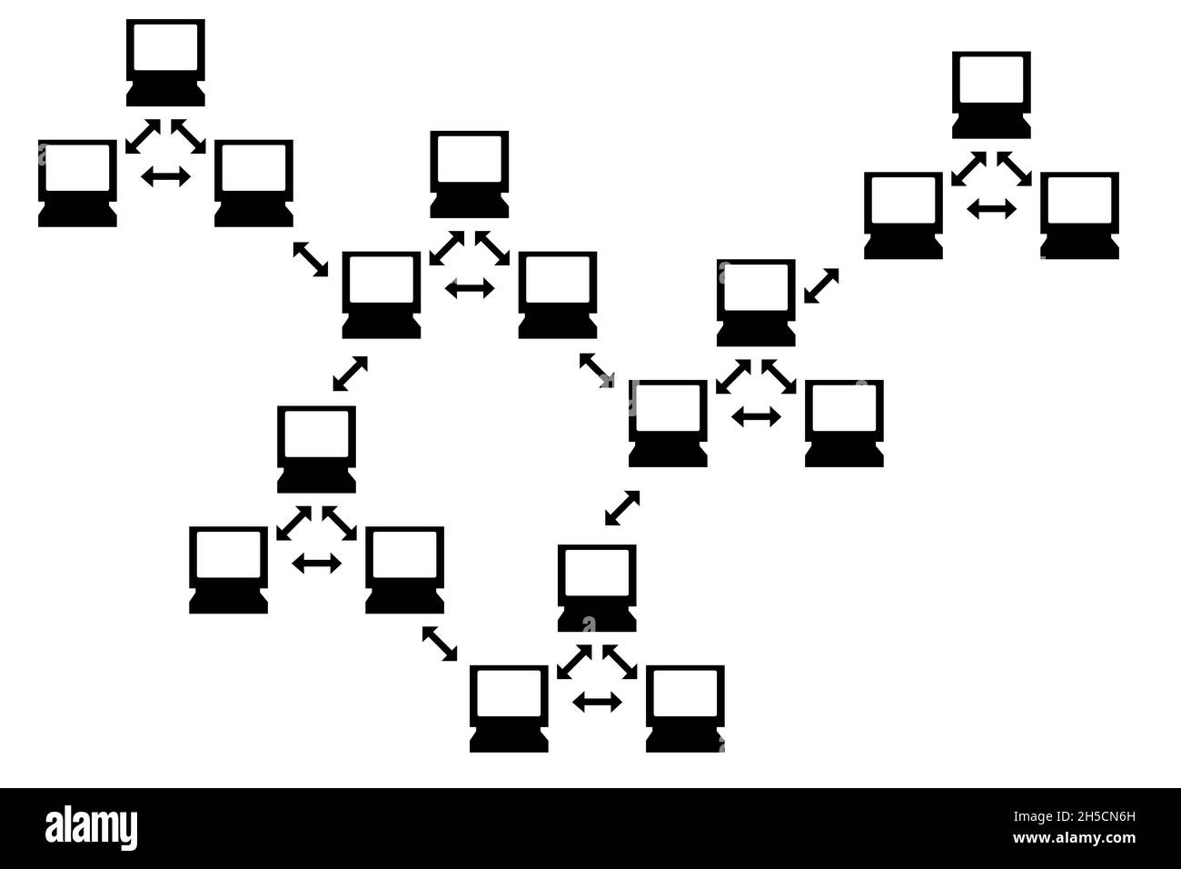 Computer network topology on white background Stock Photo - Alamy