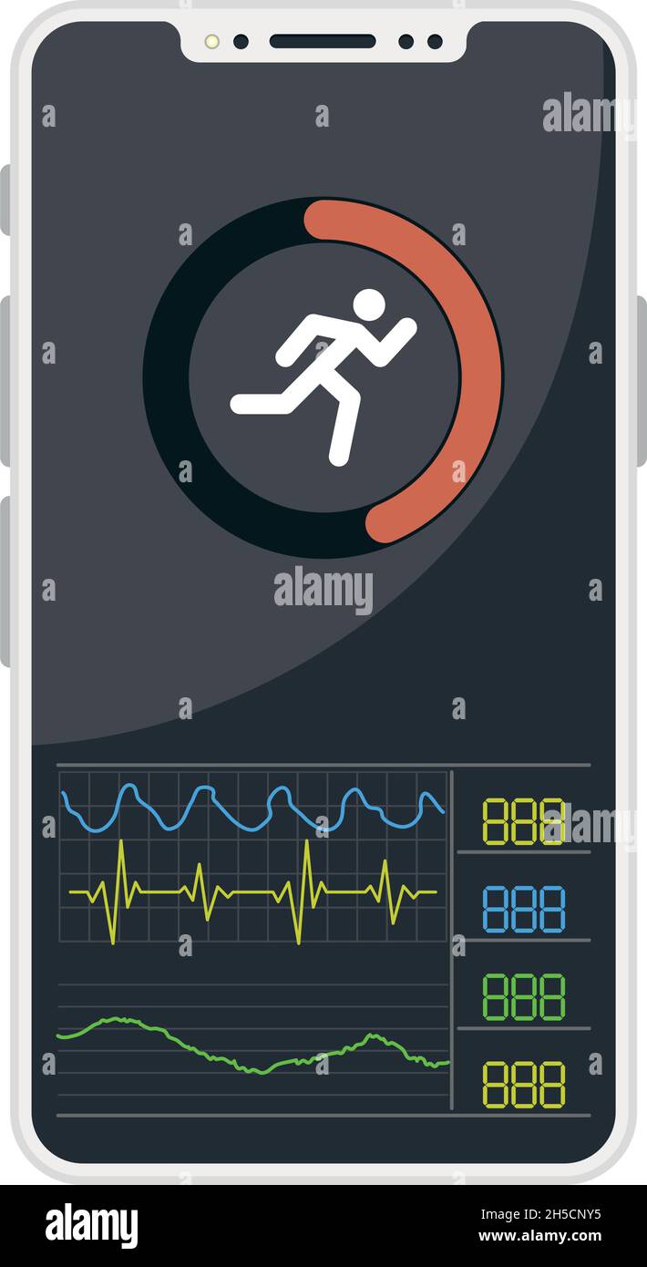 smartphone with health app isolated icon Stock Vector Image & Art - Alamy