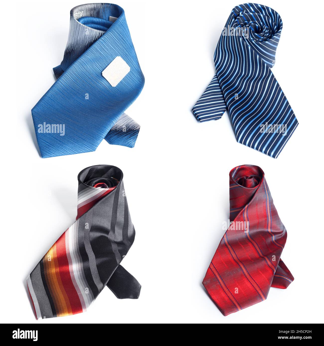 Neck ties collage isolated on white background Stock Photo - Alamy