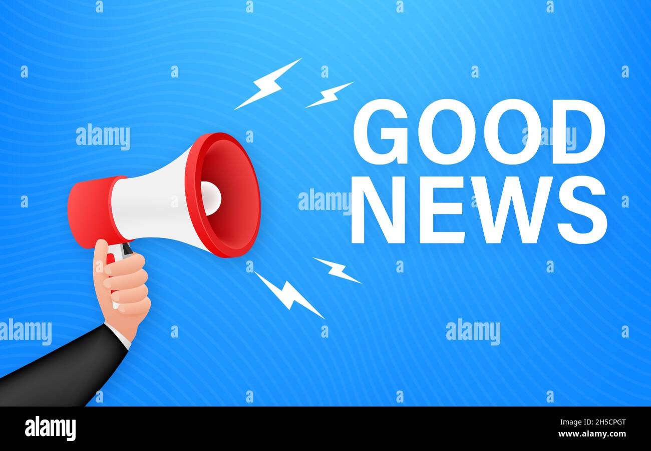 Megaphone with good news. Megaphone banner. Web design. Vector stock ...