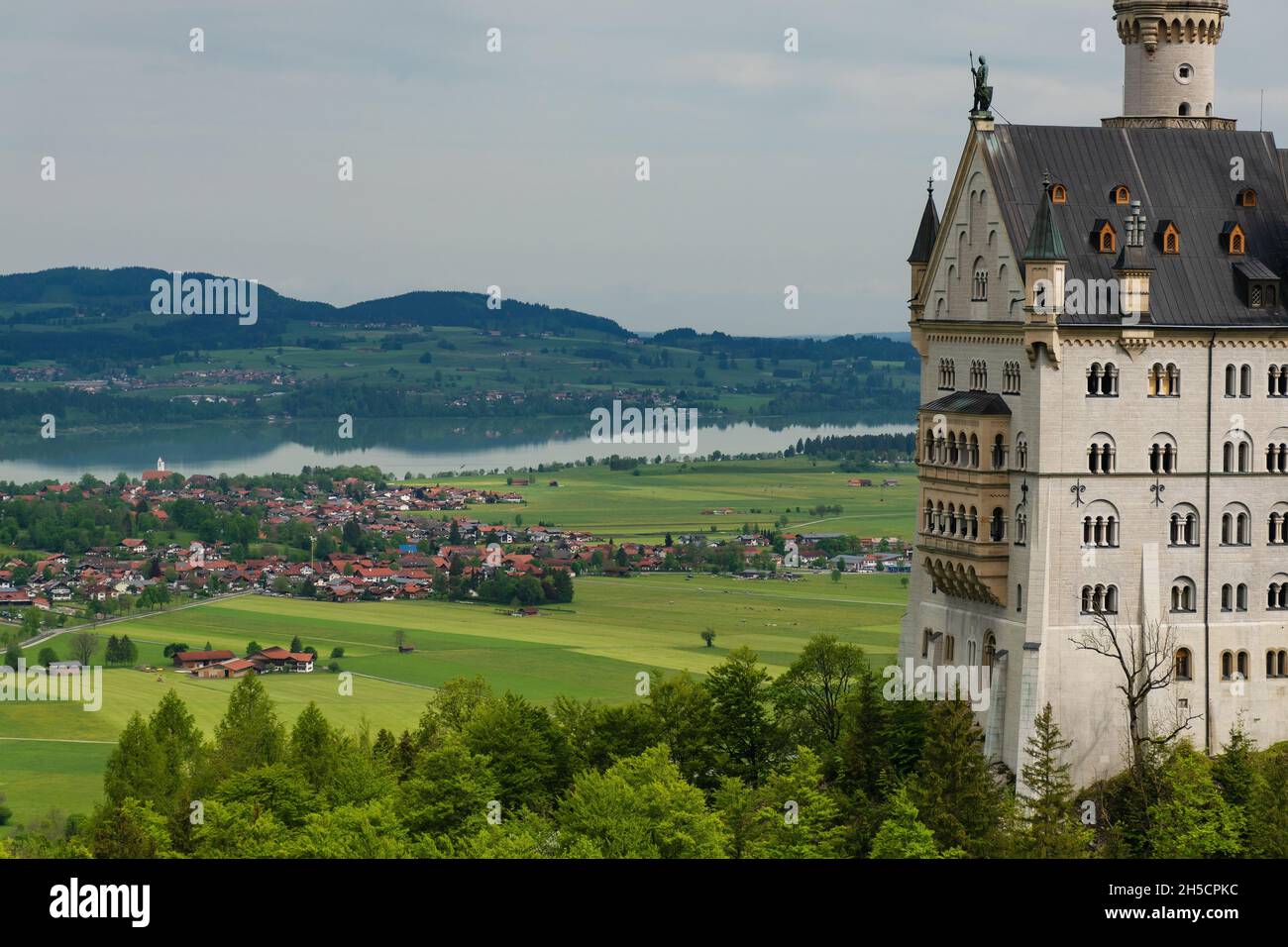 26 May 2019 Fussen, Germany - Neuschwanstein castle architecture ...
