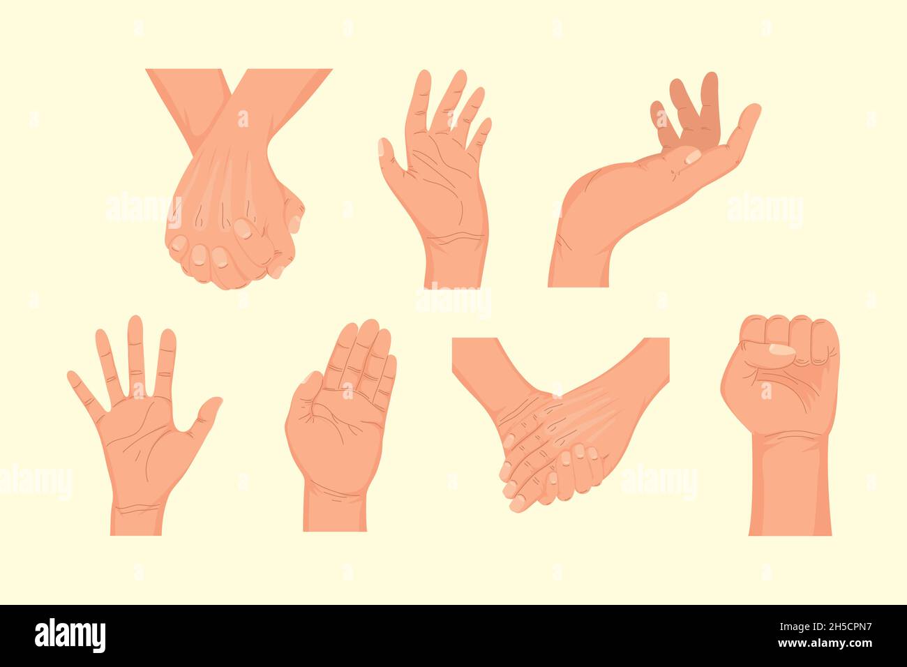 set of nice seven hands Stock Vector Image & Art - Alamy