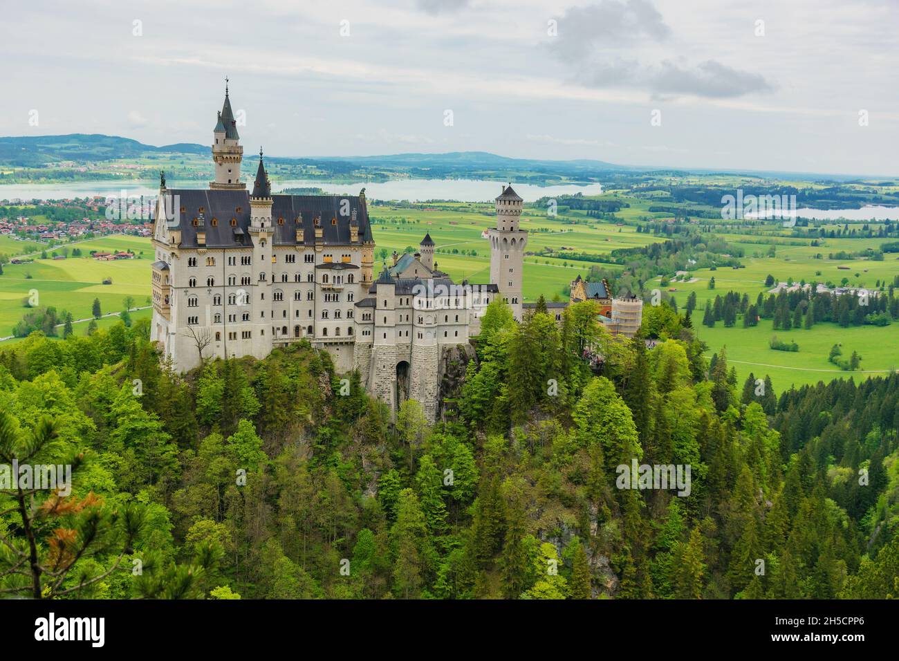 26 May 2019 Fussen, Germany - Neuschwanstein castle architecture ...