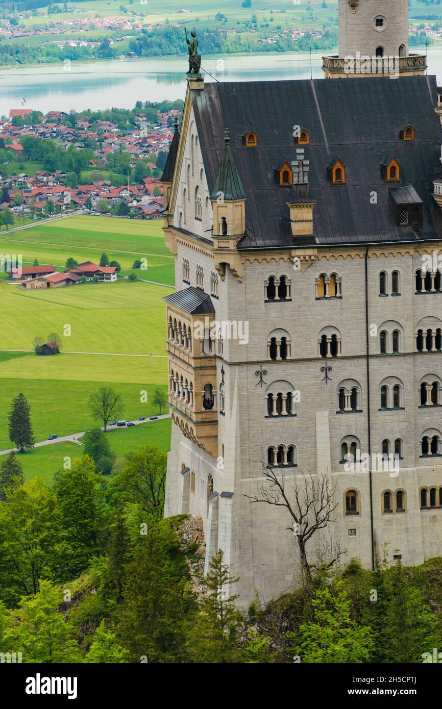 26 May 2019 Fussen, Germany - Neuschwanstein castle architecture ...