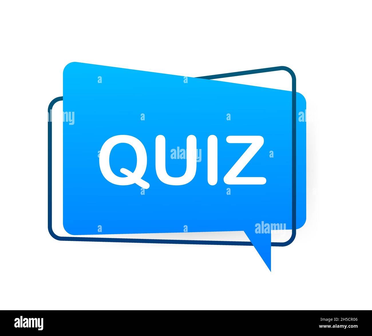 Megaphone banner - Quiz label. Vector stock illustration Stock Vector ...