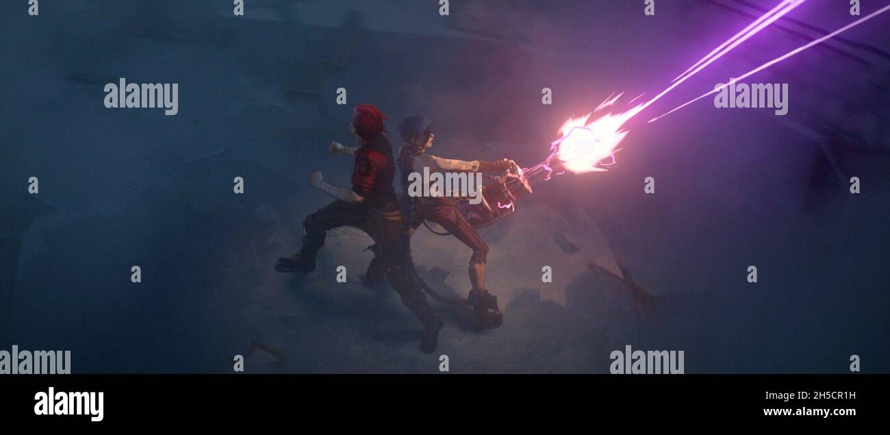 ARCANE, from left: Vi (voice: Hailee Steinfeld), Jinx (voice: Ella ...