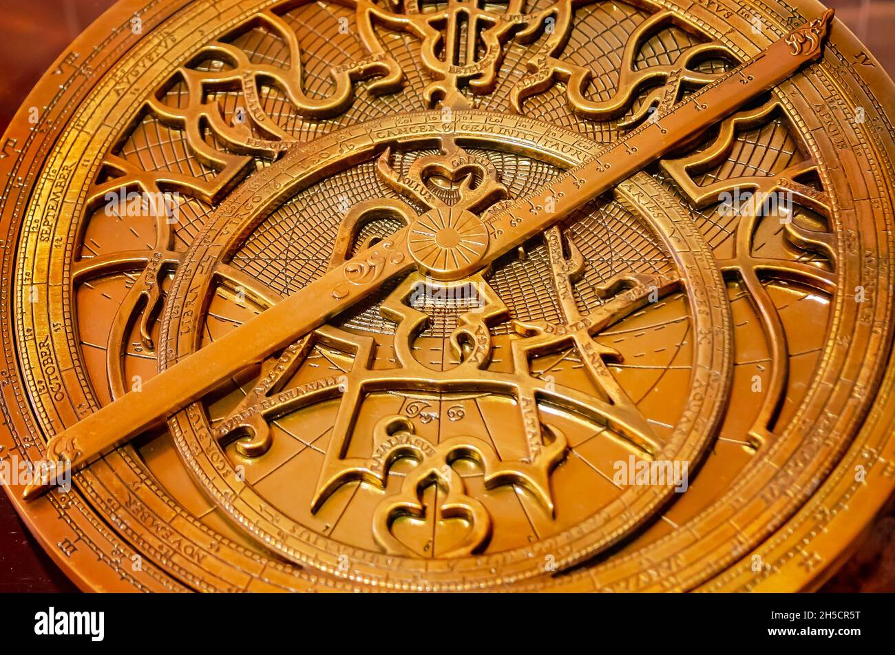A planispheric astrolabe is pictured at the Fort of Colonial Mobile ...