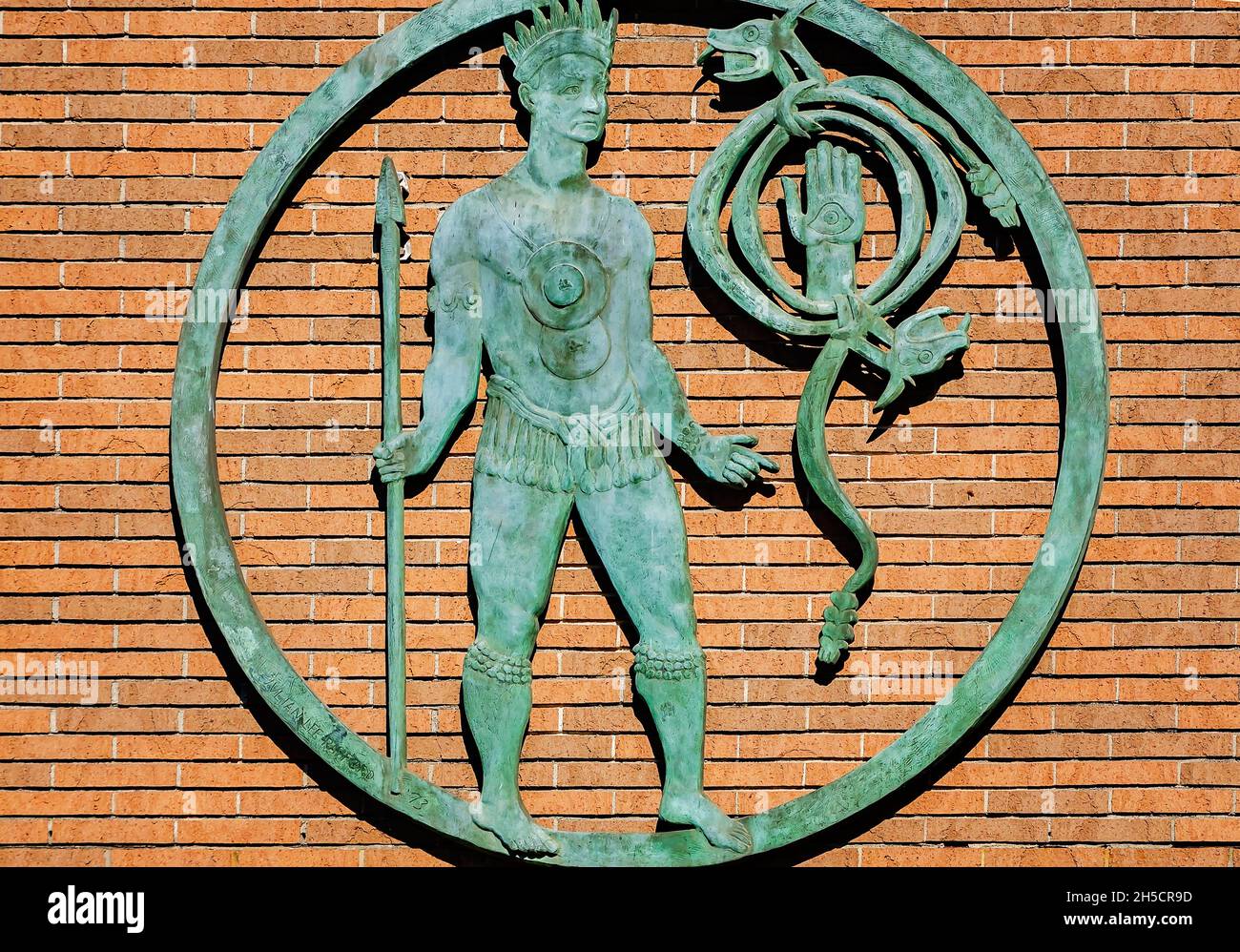 An image of a Native American Indian is pictured on the wall at the ...