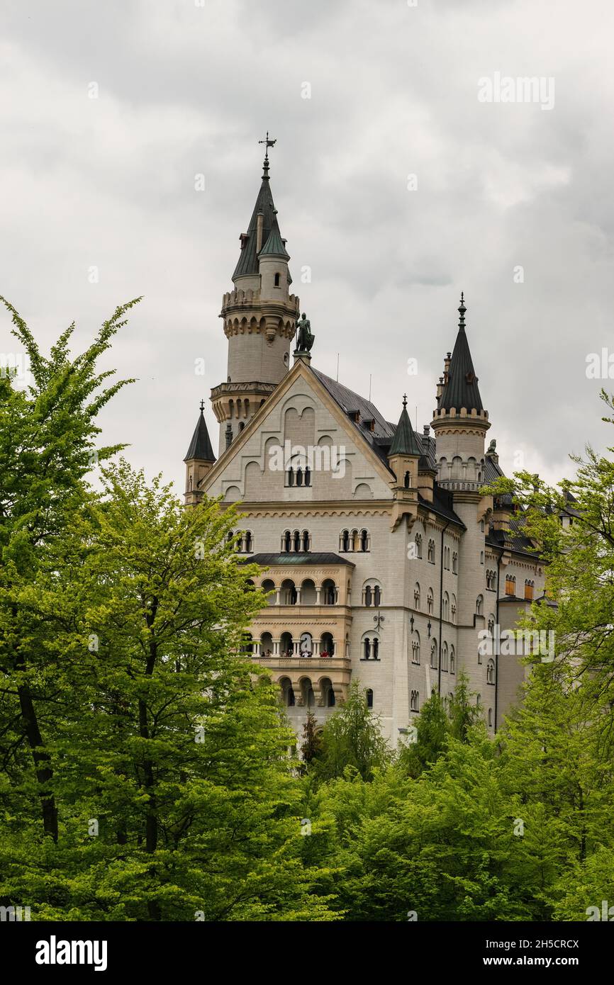 26 May 2019 Fussen, Germany - Neuschwanstein castle architecture ...