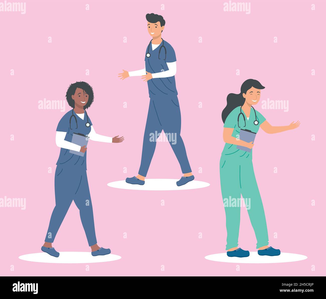 group of nice three nurses Stock Vector Image & Art - Alamy