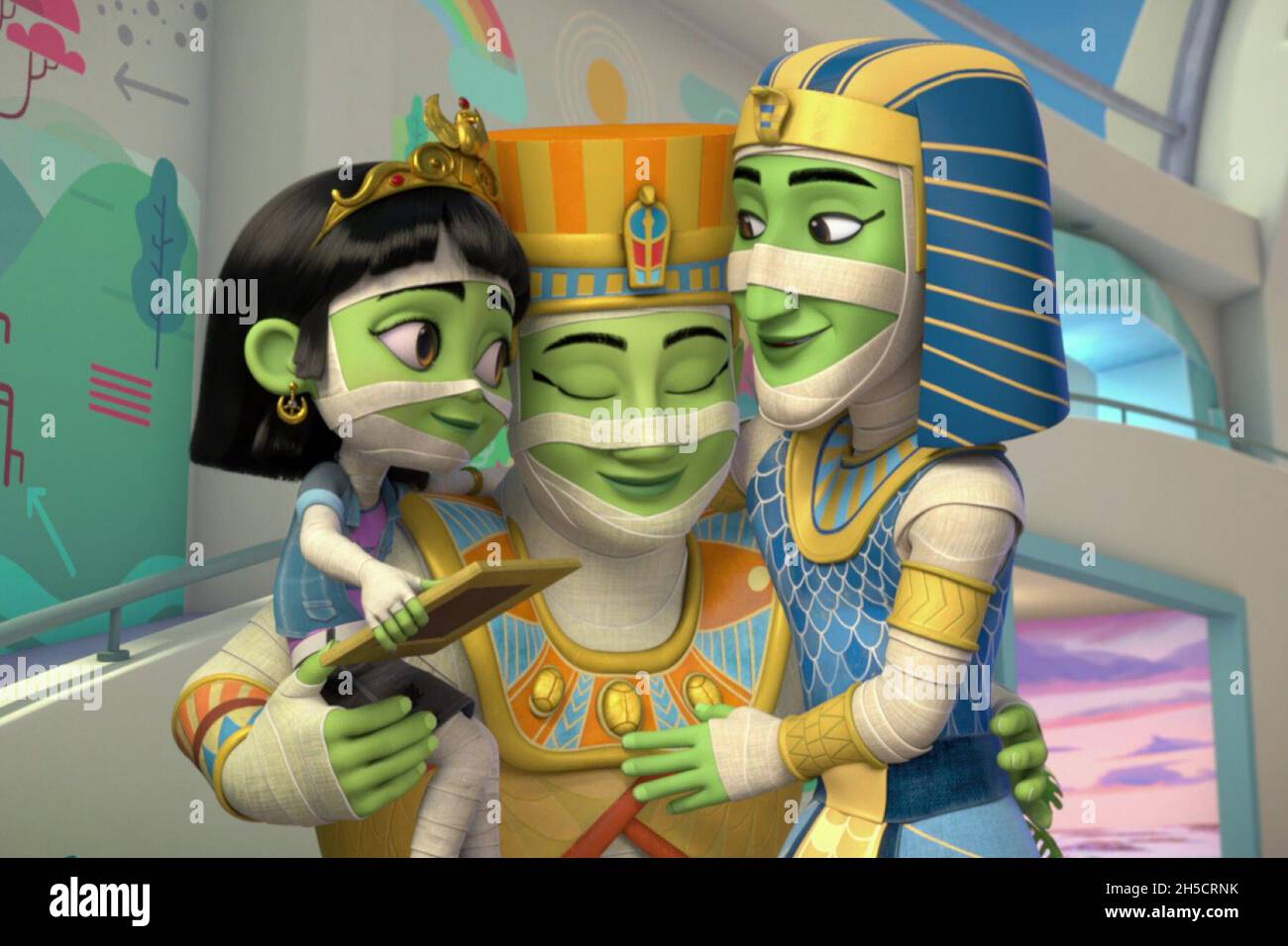 RIDLEY JONES, from left: Ismat (voice: Ashlyn Madden), Aten (voice ...