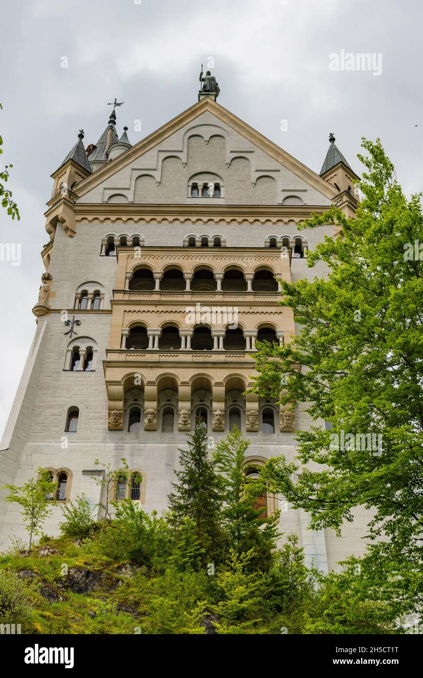 26 May 2019 Fussen, Germany - Neuschwanstein castle architecture ...
