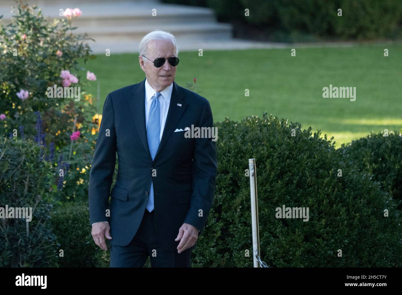 United States President Joe Biden arrives for a ceremony honoring the ...