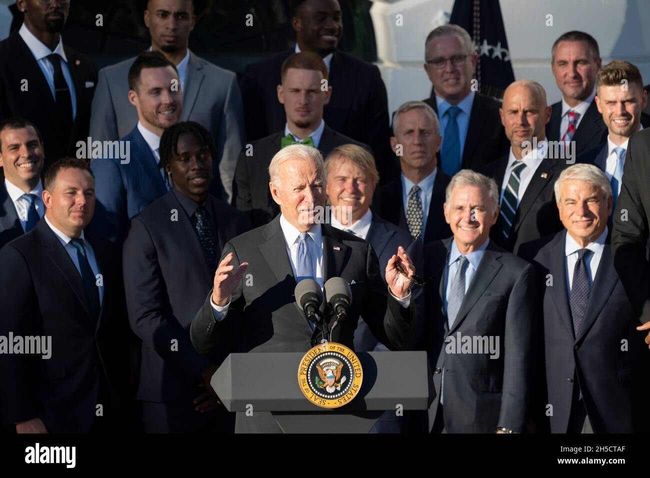 United States President Joe Biden honors the Milwaukee Bucks for ...