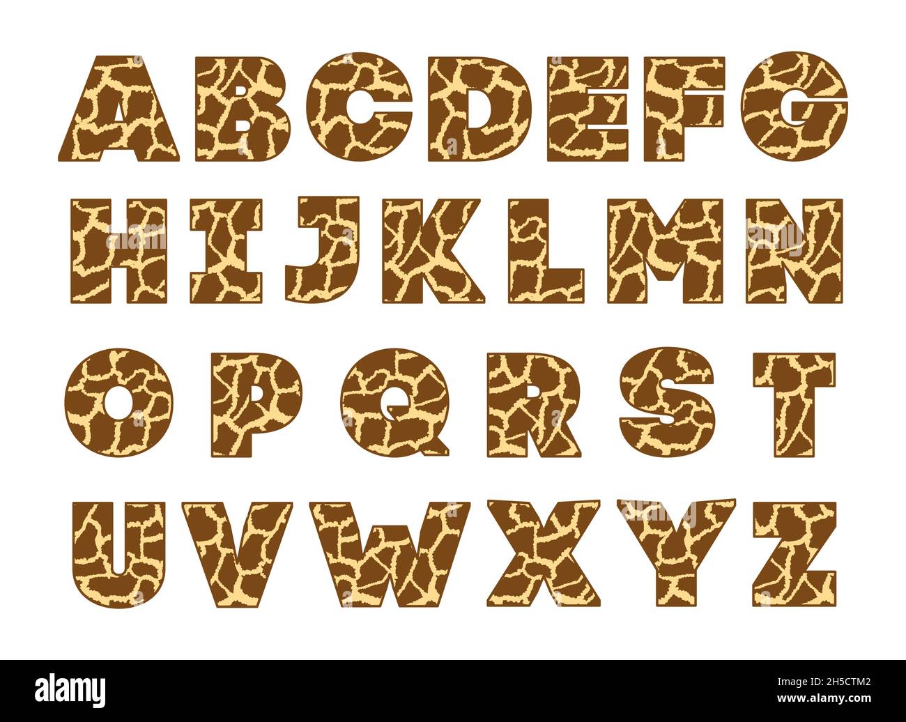 Animal font for posters. Mammals Fur. Retro Giraffe alphabet. Vintage ...