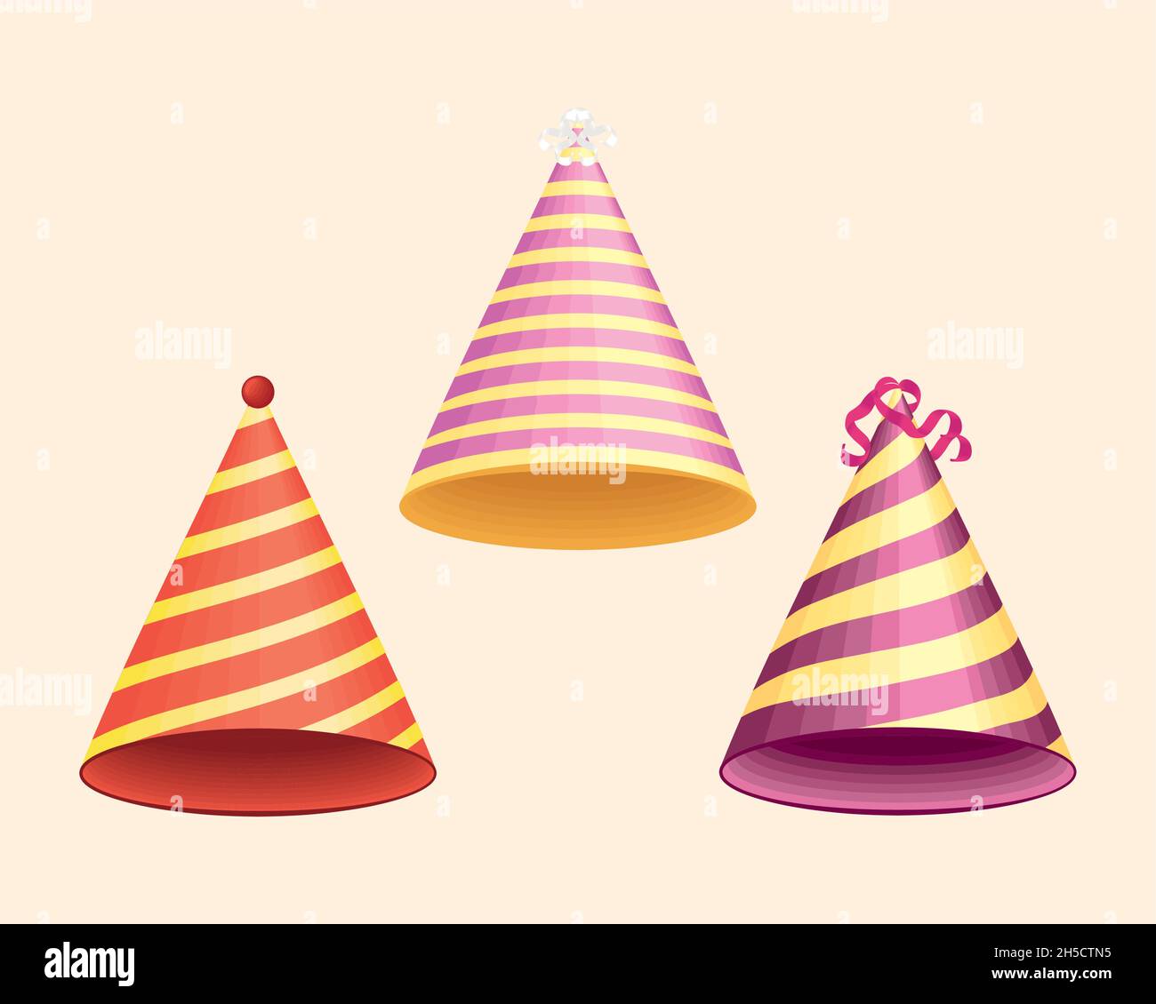 set of three birthday hats Stock Vector Image & Art - Alamy