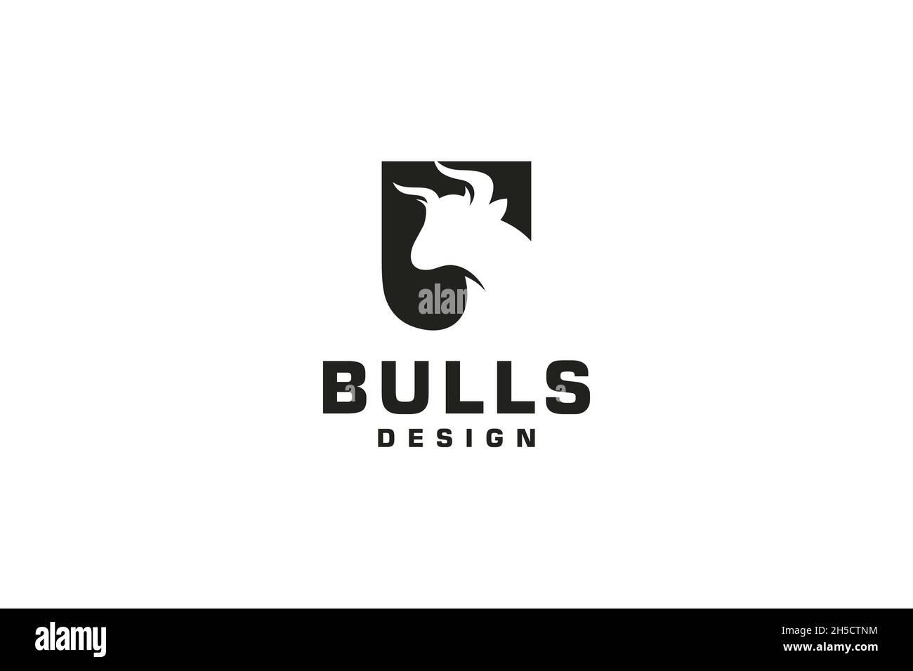 Letter U logo, Bull logo,head bull logo, monogram Logo Design Template ...