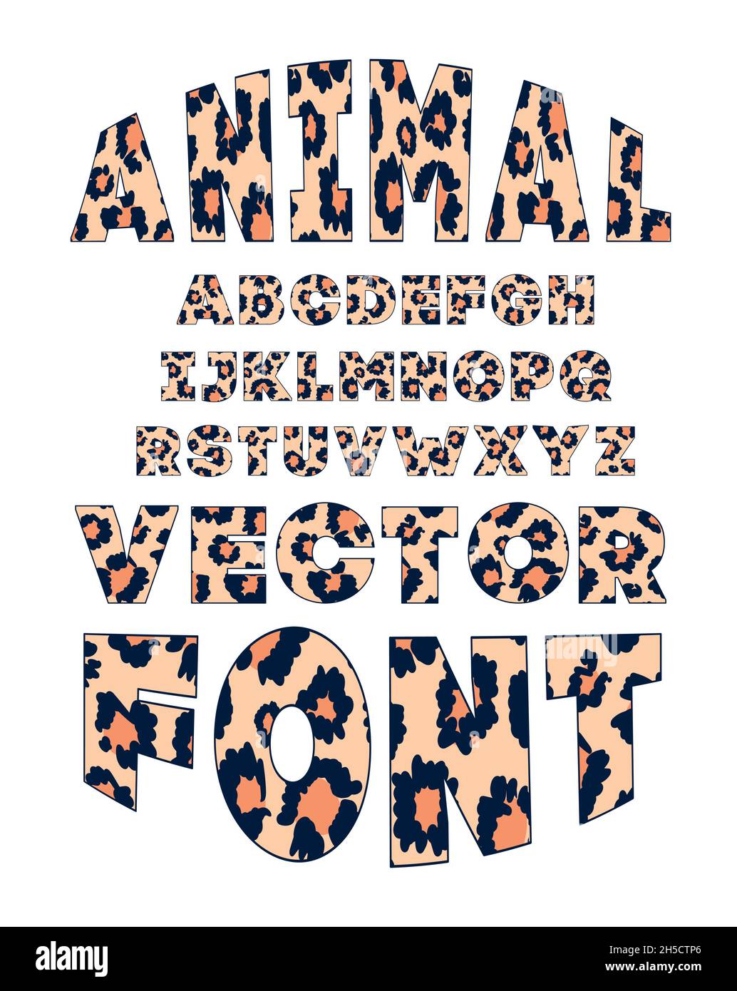 Leopard Print Letters Printable Poster