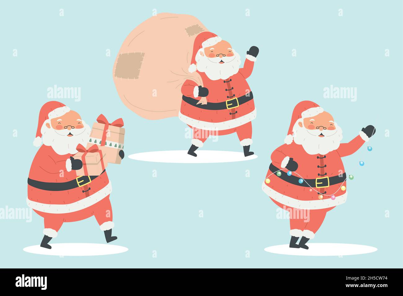 Group of santas Stock Vector Images - Alamy