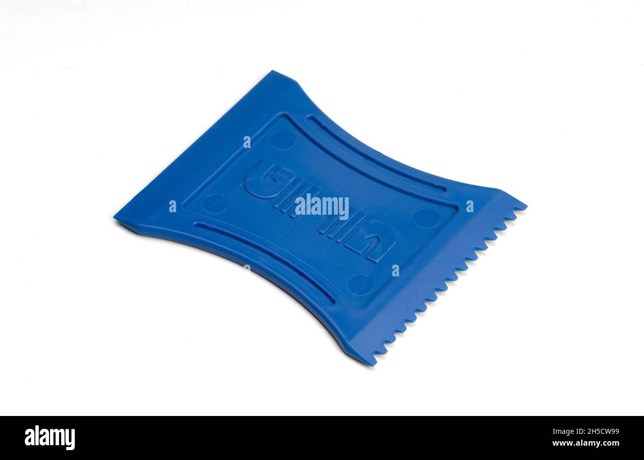 blue ice scraper, cut out Stock Photo - Alamy