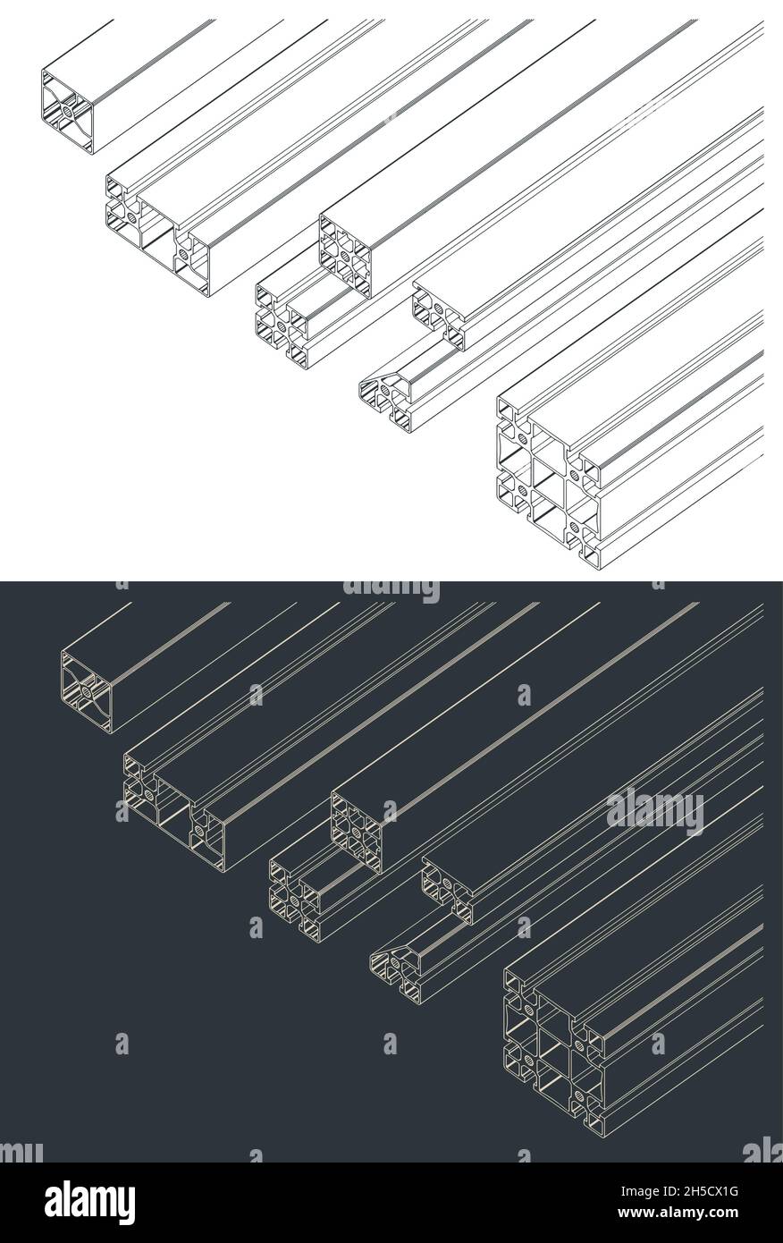 Stylized vector illustration of frame extrusions set Stock Vector Image ...