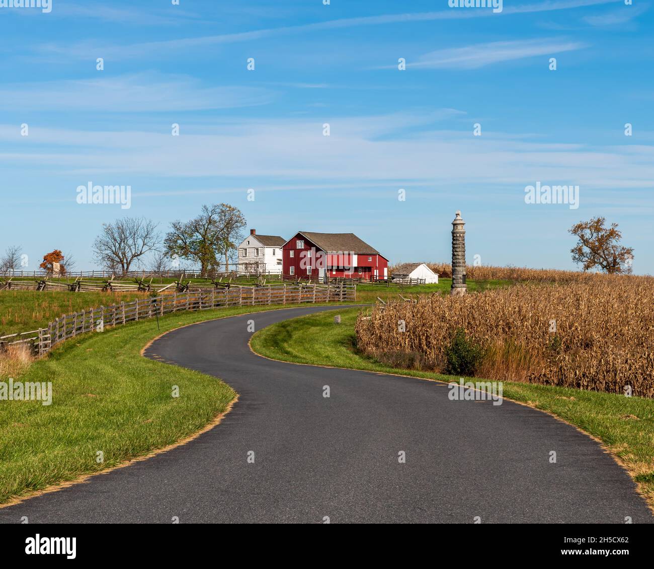 Sickles Avenue winding towards the Klingle Farm at the Gettysburg ...