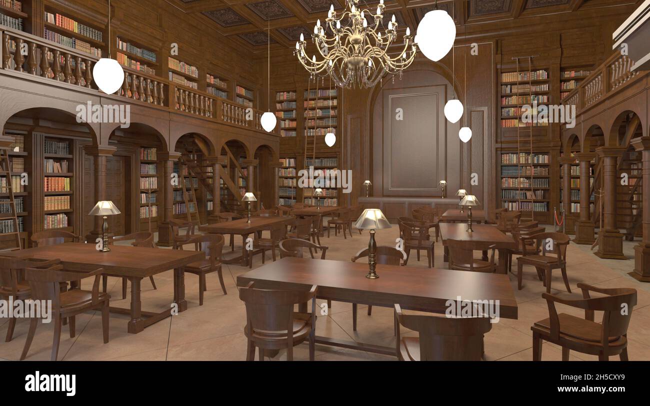 Victorian library 3d illustration hi-res stock photography and images ...