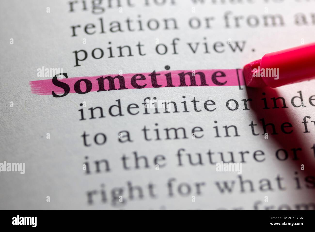 Fake Dictionary word, Dictionary definition of sometime Stock Photo - Alamy