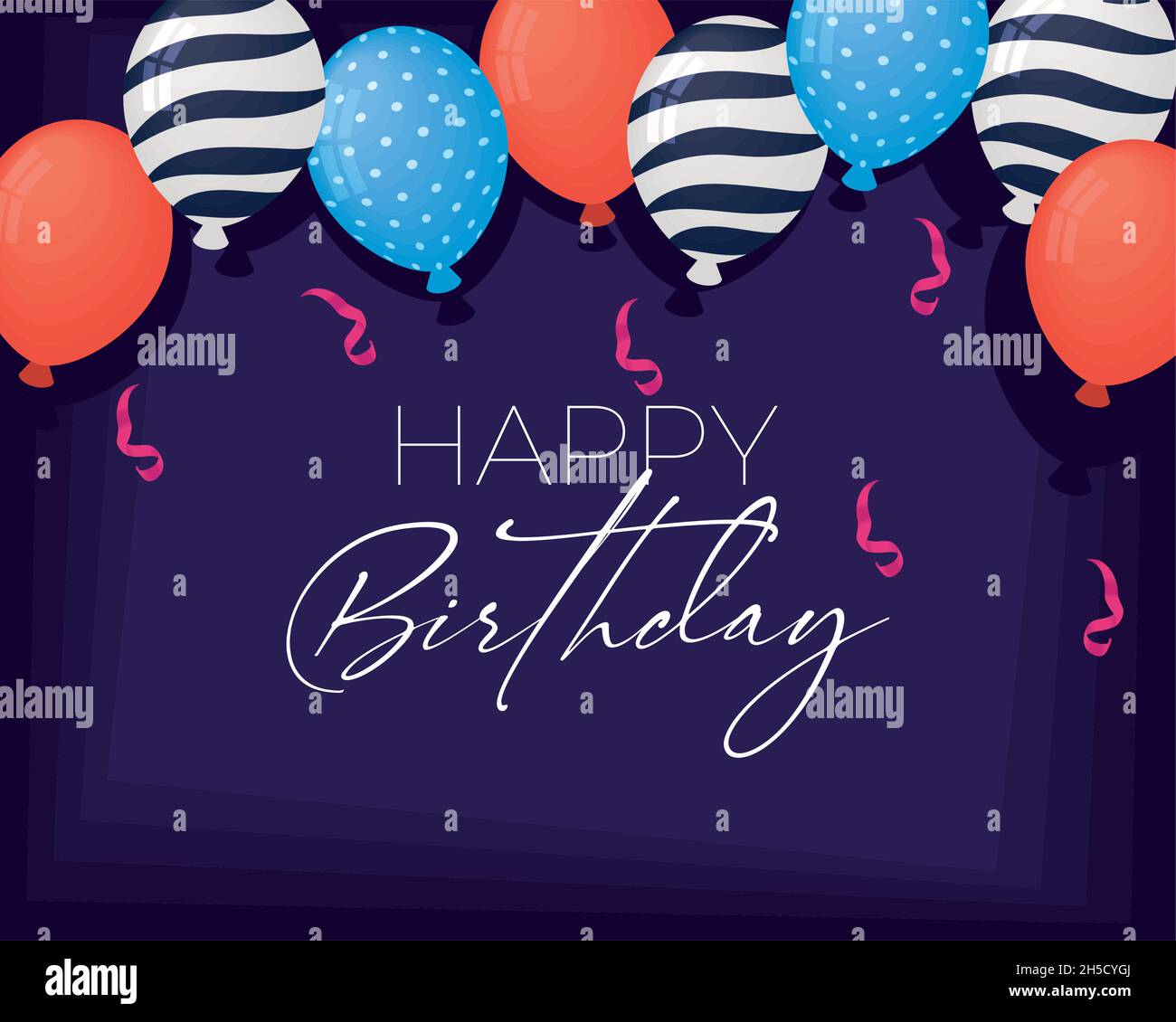 happy birthday card with balloons Stock Vector Image & Art - Alamy