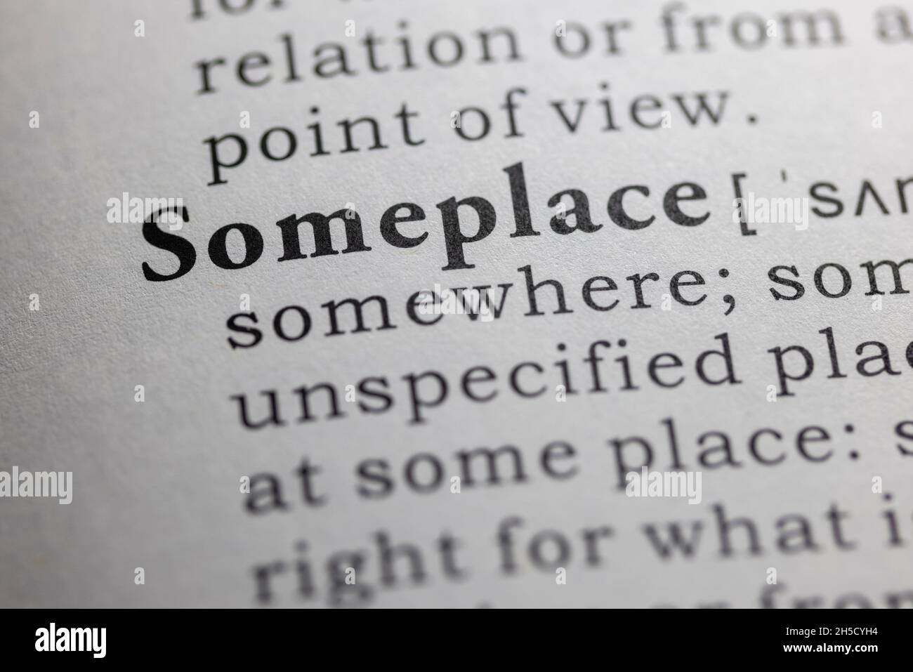 Fake Dictionary word, Dictionary definition of someplace Stock Photo ...