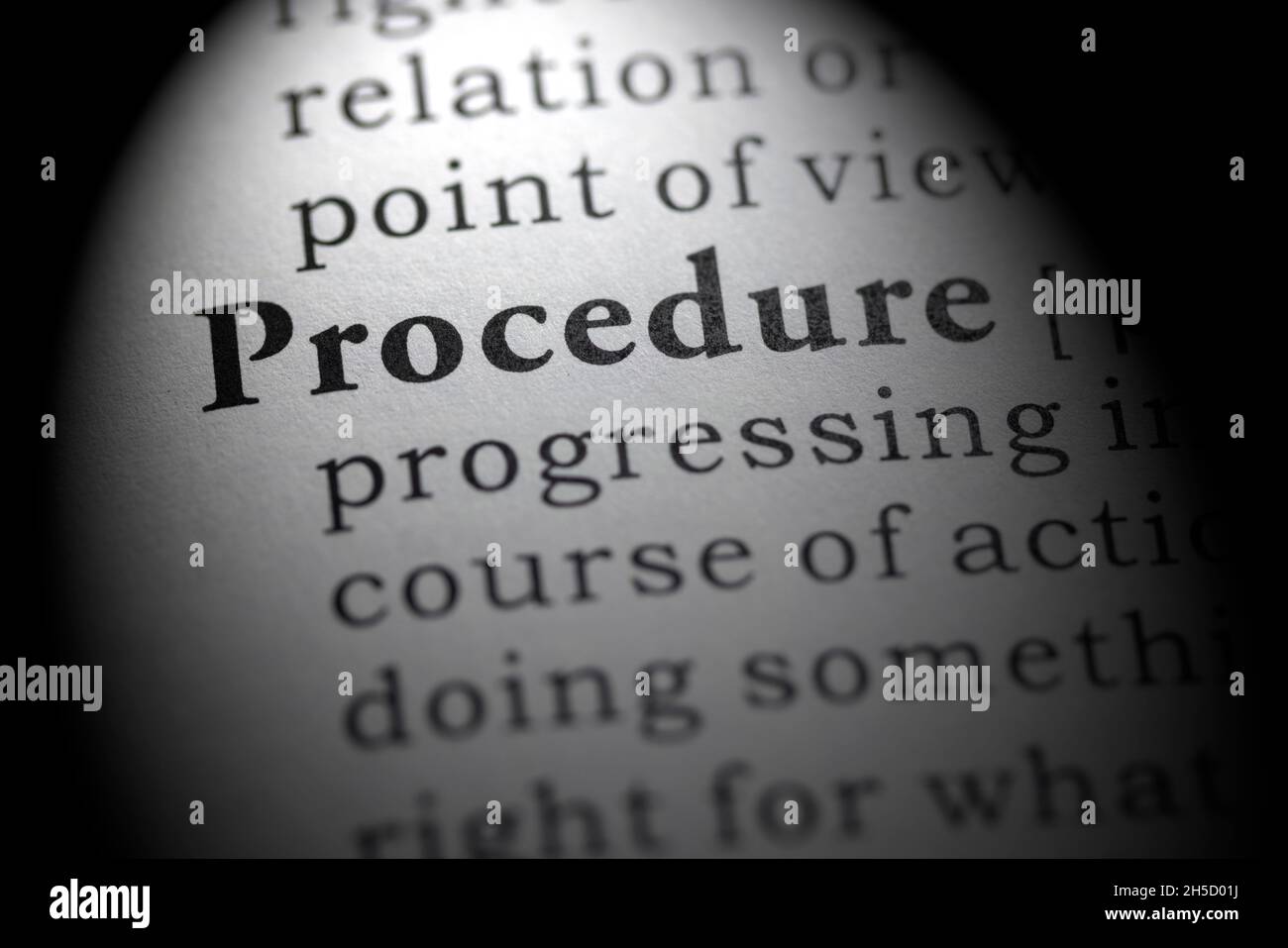 Fake Dictionary word, Dictionary definition of procedure Stock Photo - Alamy