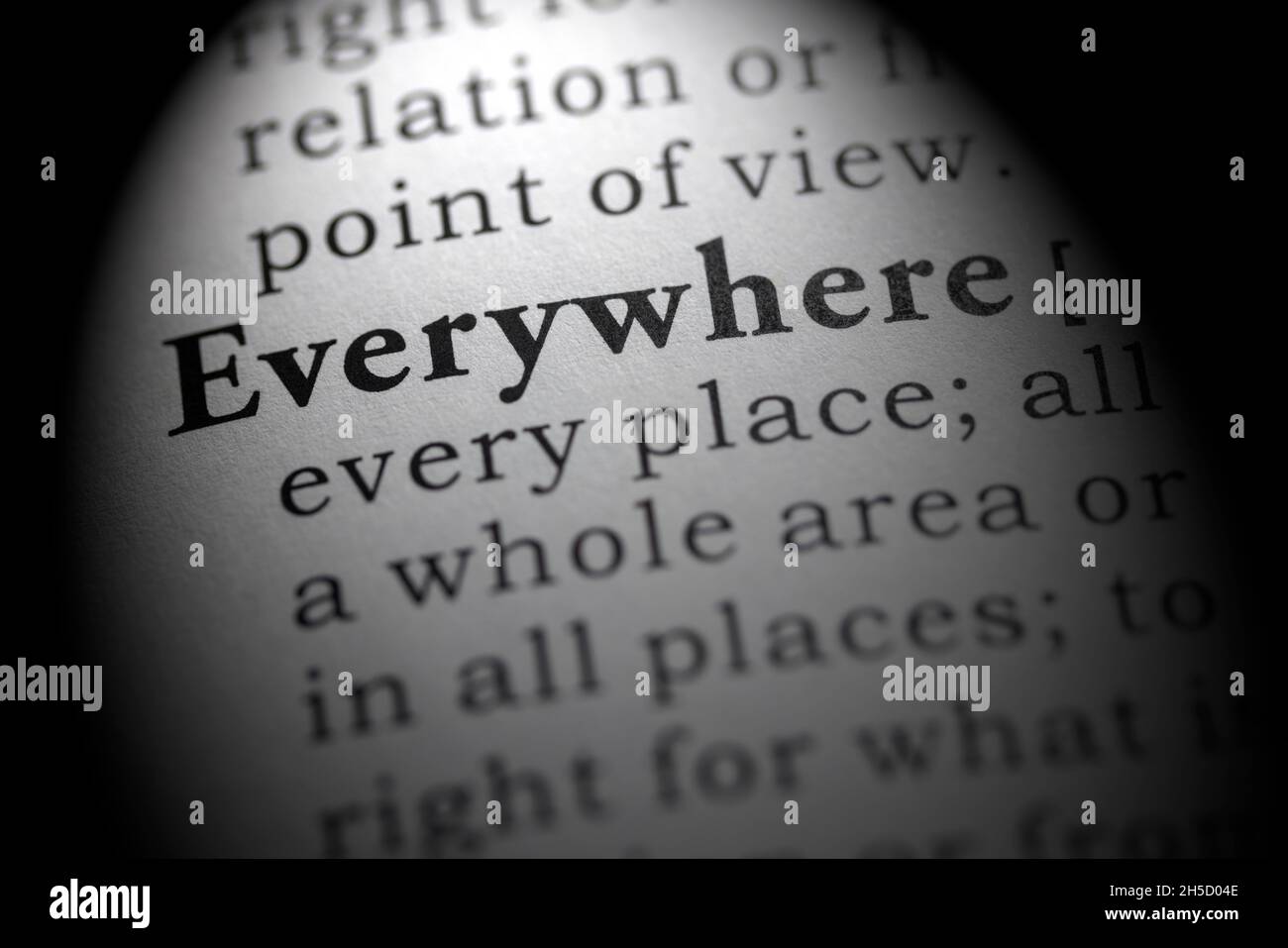 Fake Dictionary word, Dictionary definition of everywhere Stock Photo ...