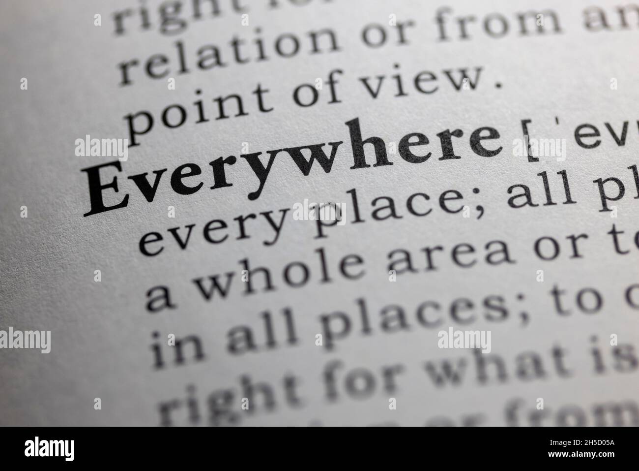 Fake Dictionary word, Dictionary definition of everywhere Stock Photo ...