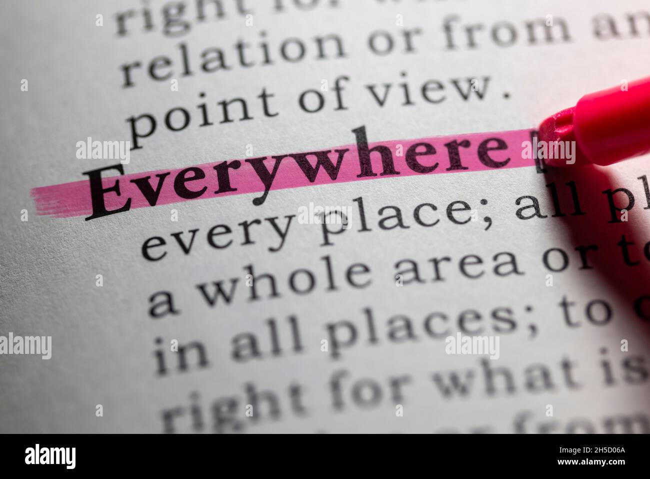 Fake Dictionary word, Dictionary definition of everywhere Stock Photo ...