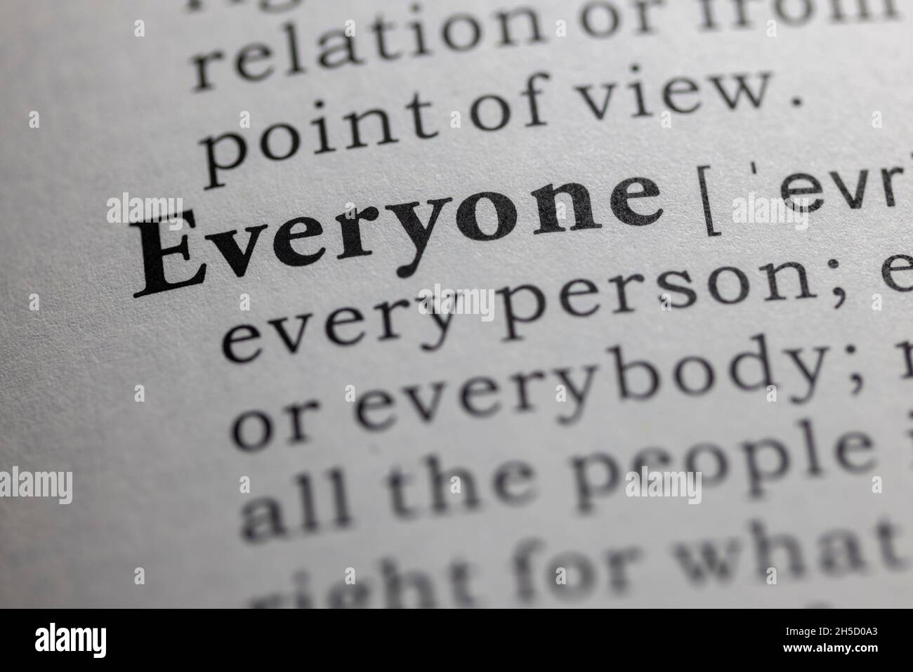 Fake Dictionary word, Dictionary definition of everyone Stock Photo - Alamy