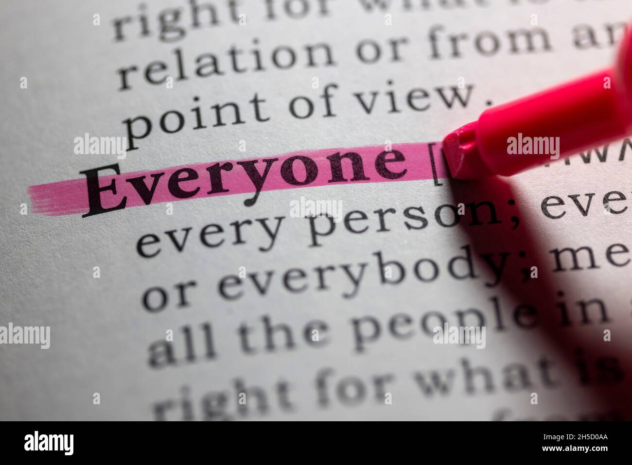 Fake Dictionary word, Dictionary definition of everyone Stock Photo - Alamy
