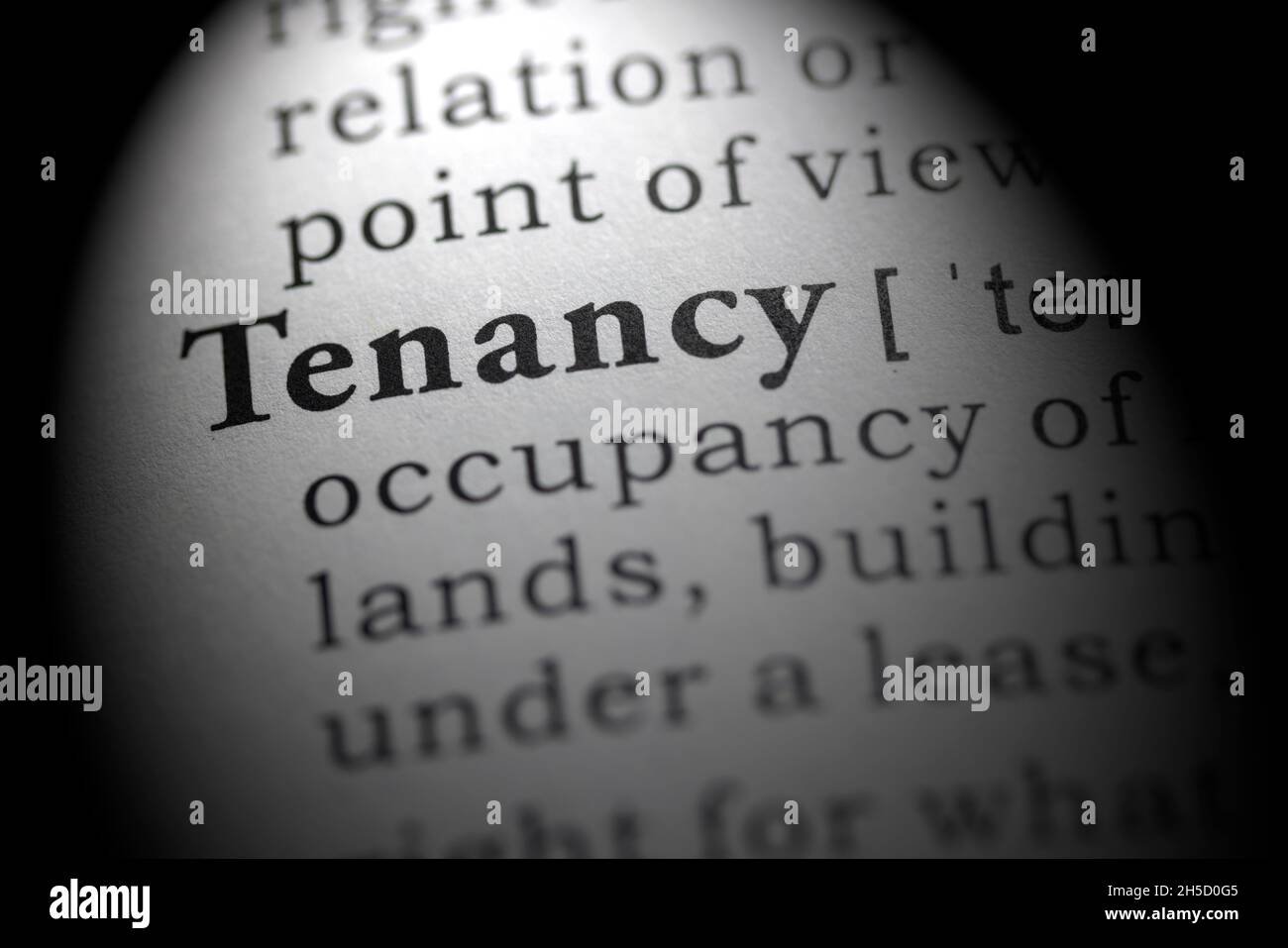 Fake Dictionary word, Dictionary definition of tenancy Stock Photo - Alamy