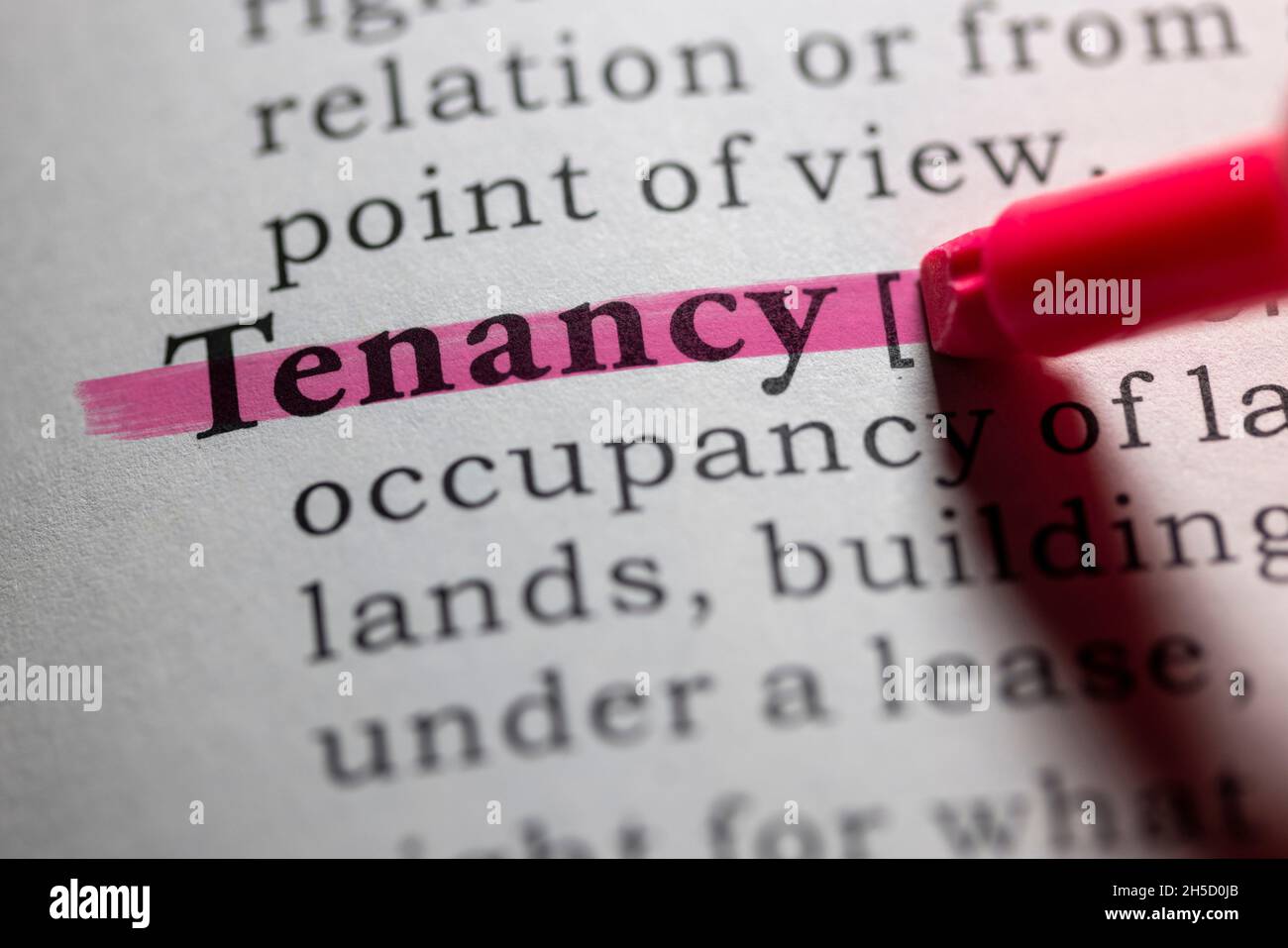 Fake Dictionary word, Dictionary definition of tenancy Stock Photo - Alamy