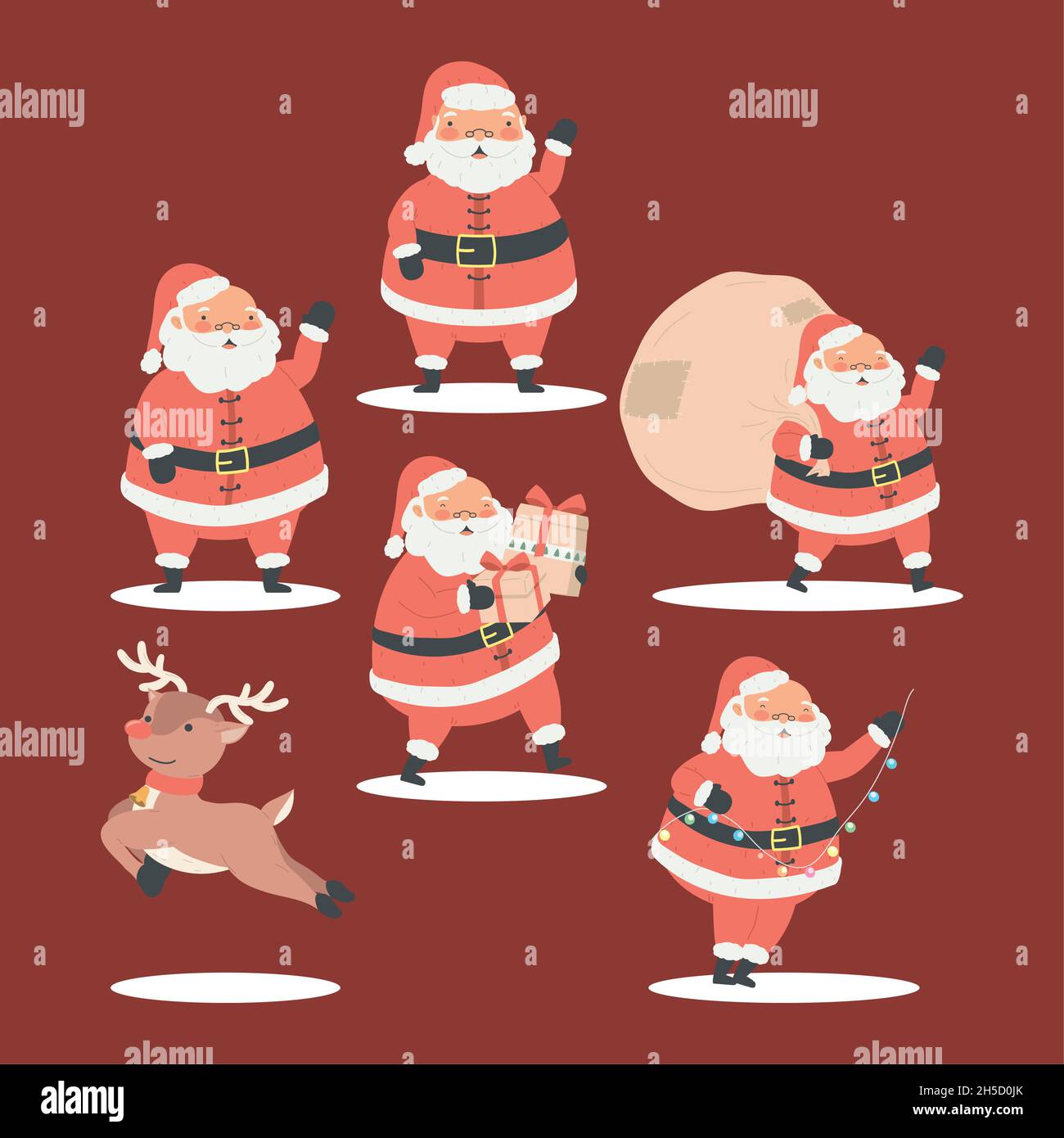 group of santas and reindeer Stock Vector Image & Art - Alamy