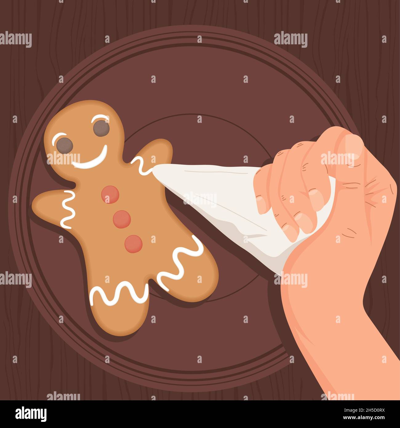 gingerbread man poster with pastry bag Stock Vector Image & Art - Alamy