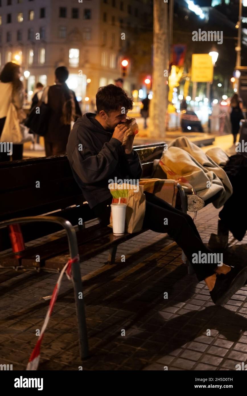 Person Alone In A Crowd