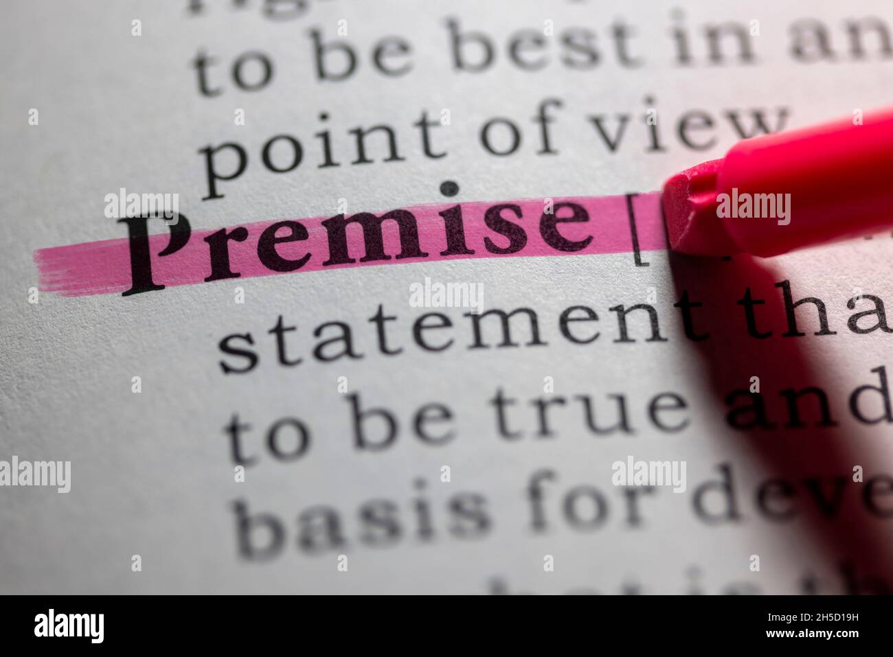 Fake Dictionary word, Dictionary definition of premise Stock Photo - Alamy