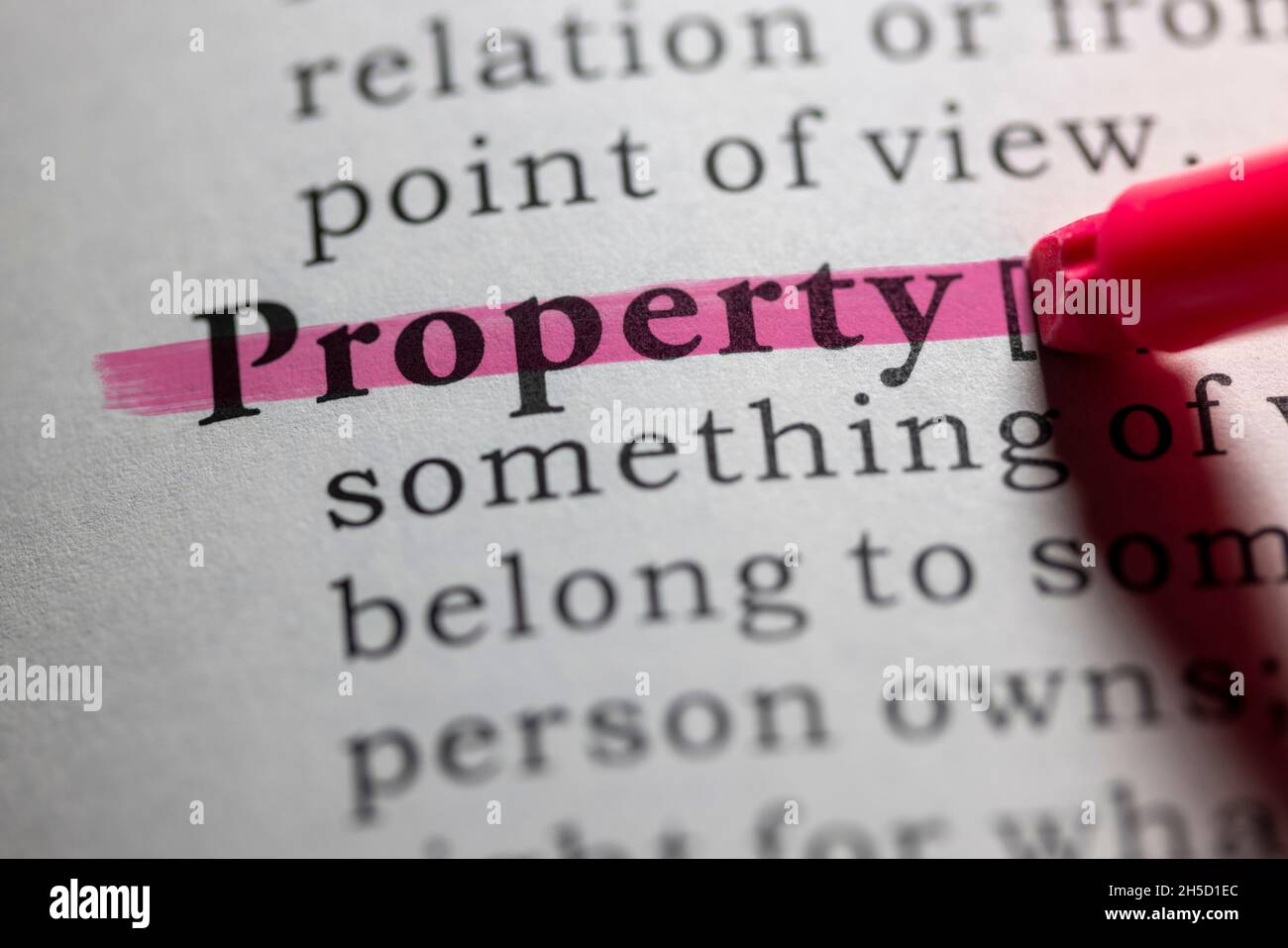 Fake Dictionary word, Dictionary definition of property Stock Photo - Alamy