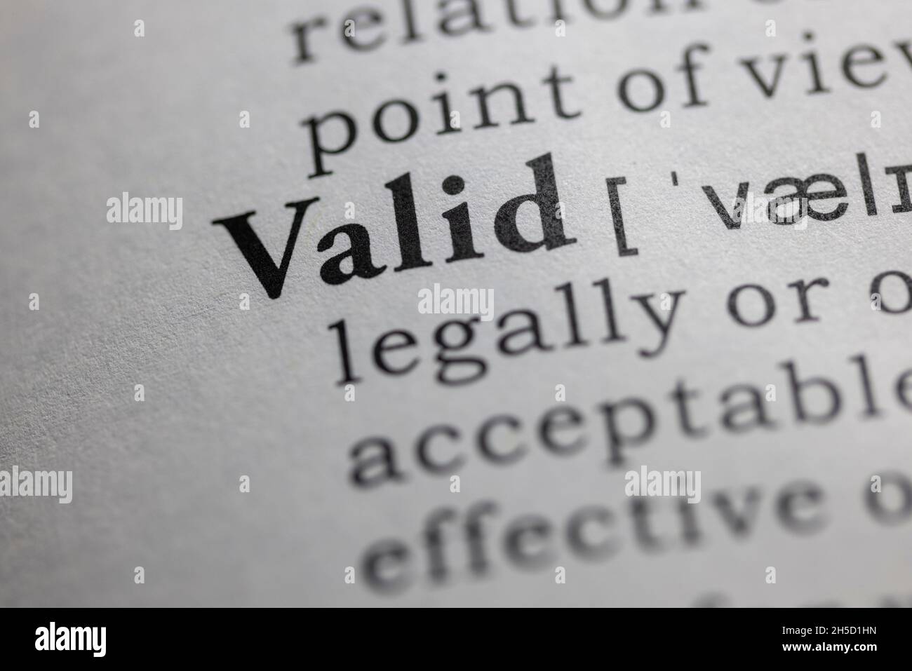 Fake Dictionary word, Dictionary definition of valid Stock Photo - Alamy