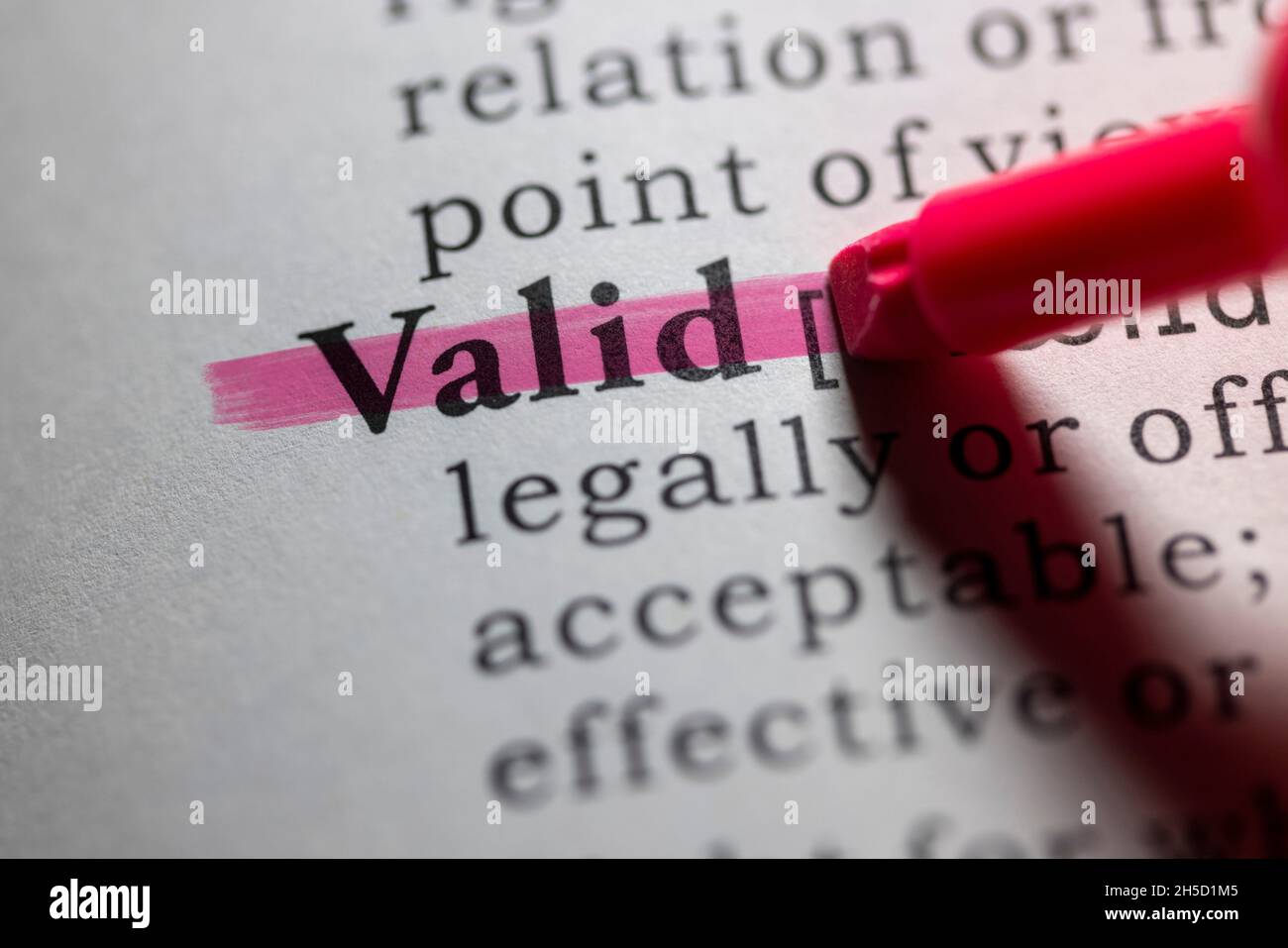 Fake Dictionary word, Dictionary definition of valid Stock Photo - Alamy
